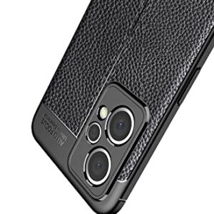 Phone Case Cover Compatible with Realme 9 Pro+/Realme 9 Pro Plus Case,Shockproof High Impact Tough Rubber Rugged Hybrid Case Protective Anti-Shock Shatter-Resistant Mobile Phone CaseLeather texture Ba