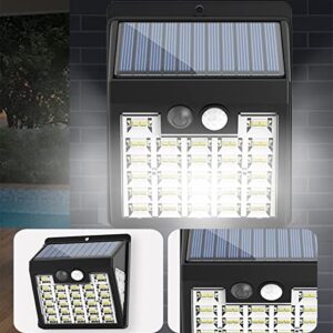 led solar street light outdoor - ip65 waterproof outdoor solar powered street lights, dusk to dawning with motion sensor led floods light for parking lot, drive-way