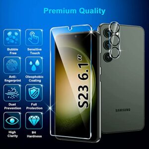 [3+3 Pack] for Samsung Galaxy S23 Screen Protector, 9H Tempered Glass, Ultrasonic Fingerprint Compatible, HD Clear Case Friendly for Samsung S23 Glass Screen Protector 5G