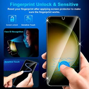 [3+3 Pack] for Samsung Galaxy S23 Screen Protector, 9H Tempered Glass, Ultrasonic Fingerprint Compatible, HD Clear Case Friendly for Samsung S23 Glass Screen Protector 5G