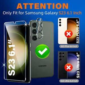 [3+3 Pack] for Samsung Galaxy S23 Screen Protector, 9H Tempered Glass, Ultrasonic Fingerprint Compatible, HD Clear Case Friendly for Samsung S23 Glass Screen Protector 5G