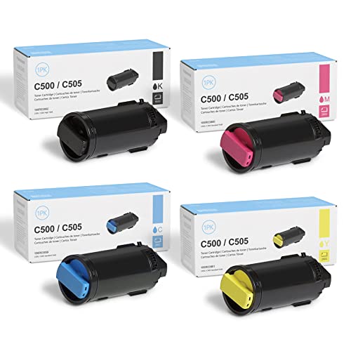 VersaLink C500/C505 Standard Capacity Toner Bundle- Utye C500 Color Set Toner Cartridge Replacement for Xerox C500 C505 C500N C500DN C505N C505DN Printer(4 Pack, Black/Cyan/Magenta/Yellow)