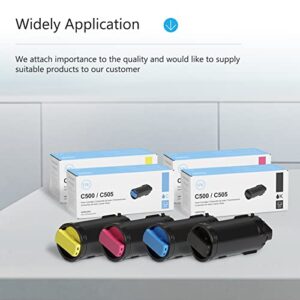 VersaLink C500/C505 Standard Capacity Toner Bundle- Utye C500 Color Set Toner Cartridge Replacement for Xerox C500 C505 C500N C500DN C505N C505DN Printer(4 Pack, Black/Cyan/Magenta/Yellow)