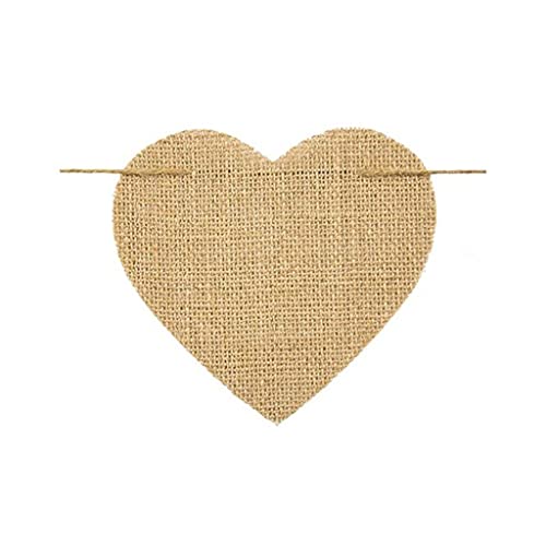 ZJHYXYH 2 Pack Natural Linen Love Heart Background Decoration Supplies Wedding Party Various Festive Decorations