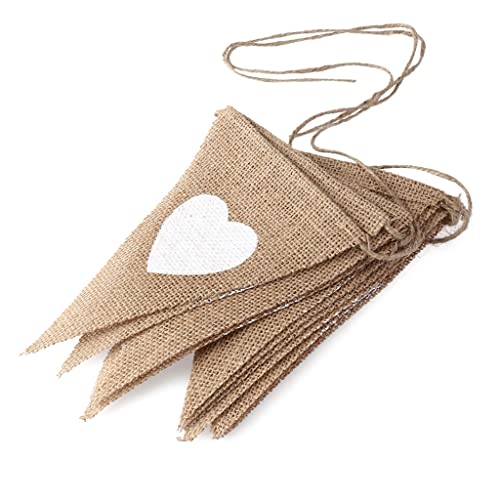 ZJHYXYH 3 Pack Natural Linen Love Heart Background Decoration Supplies Wedding Party Various Festive Decorations