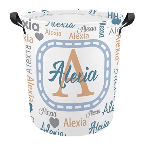 Personalized Laundry Baskets, Custom Laundry Hamper Collapsible Clothes Storage Basket with Handle for Bathroom Living Room Bedroom kids toys