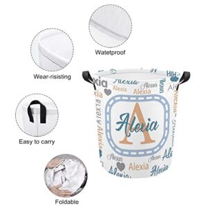 Personalized Laundry Baskets, Custom Laundry Hamper Collapsible Clothes Storage Basket with Handle for Bathroom Living Room Bedroom kids toys