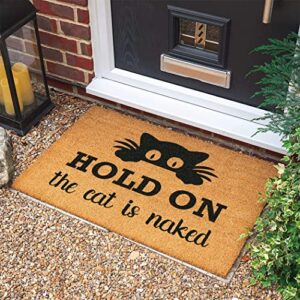 hold on cat doormat wedding gift housewarming gift new home gift welcome door mat front door home doormat welcome mat machine washable shoe mat porch decor 16x24 inches