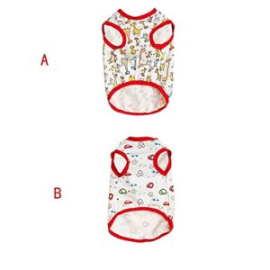 Cat Dog Clothes Puppy T Shirt Cute Print Dog Vest Apparel Doggie Tank Tops Small Dog Clothes Spring Summer Pet Shirt B Large