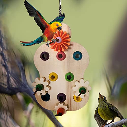 Colcolo Pet Parrot Chewing Toys Parrot Toys Wood Cage Hanging Bird Toys for Parakeet Finch