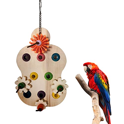 Colcolo Pet Parrot Chewing Toys Parrot Toys Wood Cage Hanging Bird Toys for Parakeet Finch