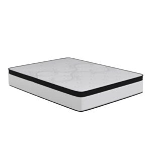 Merrick Lane Hulen 12 Inch Extra Firm Queen Hybrid Pocket Spring & CertiPUR-US Certified Foam Mattress in a Box