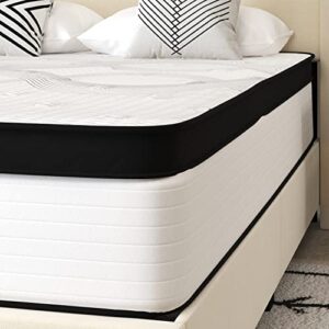 Merrick Lane Hulen 12 Inch Extra Firm Queen Hybrid Pocket Spring & CertiPUR-US Certified Foam Mattress in a Box