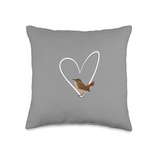 jz.birds wren bird birdlover birdwatcher animal biologist throw pillow, 16x16, multicolor