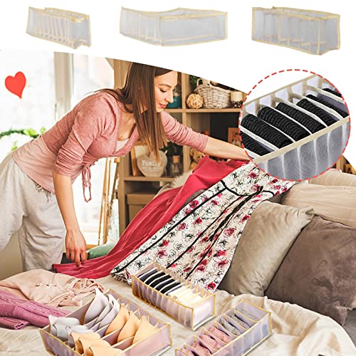 Ke1Clo 3 Pcs Underwear Organizer Closet Drawer Organizer for Clothes, Panty Organizer Women Drawer Sock Organizer, Bra Organizer for Drawer Dresser Drawer Organizers