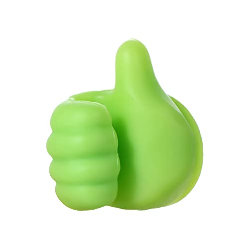 Thumbs Up Wall Mounted Hooks, Unique Home Décor Coat Hook Keys Tower Organizer Wall Hanger Hook for Scarves, Bags, Purses(Green)