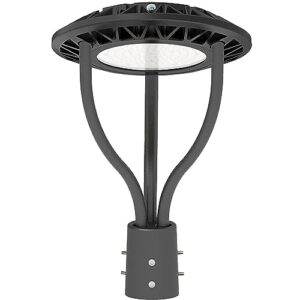 led post top light with photocell dusk to dawn, 20w-30w-40w-60w power tunable,3cct 3000k-4000k-5000k led circular street area pole light, for courtyard garden street lighting ip65 dlc&etl listed