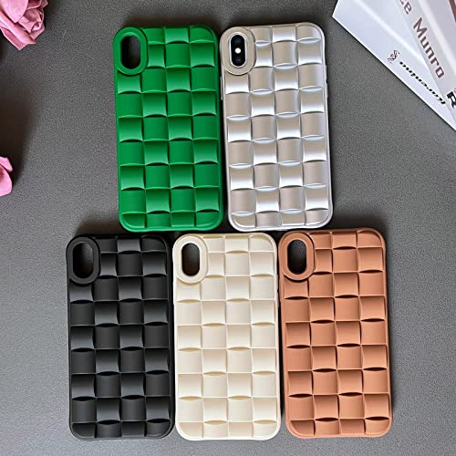 Ginkgonut Compatible with iPhone X/XS Case for Women/Girls, Cute 3D Laid Desgin Soft Silicone Shockproof Raised Bumper Corners Case for iPhone X/XS（Silver）