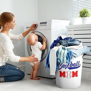 Baseball Mom Large Laundry Basket Hamper Bag Washing with Handles for College Dorm Portable