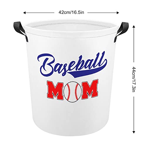 Baseball Mom Large Laundry Basket Hamper Bag Washing with Handles for College Dorm Portable