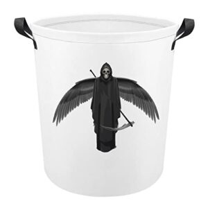 death grim reaper large laundry basket hamper bag washing with handles for college dorm portable