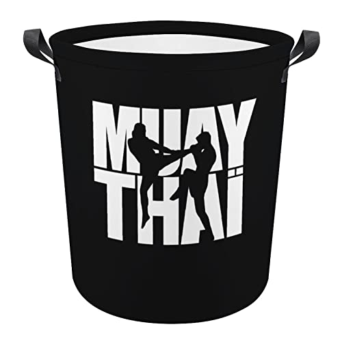 Muay Thai Large Laundry Basket Hamper Bag Washing with Handles for College Dorm Portable