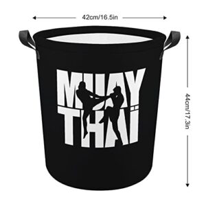 Muay Thai Large Laundry Basket Hamper Bag Washing with Handles for College Dorm Portable