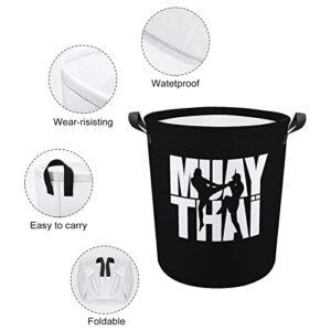 Muay Thai Large Laundry Basket Hamper Bag Washing with Handles for College Dorm Portable