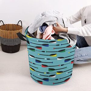 Rowing Rowing in Water Large Laundry Basket Hamper Bag Washing with Handles for College Dorm Portable