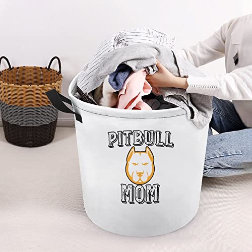 Pitbull Mama Large Laundry Basket Hamper Bag Washing with Handles for College Dorm Portable