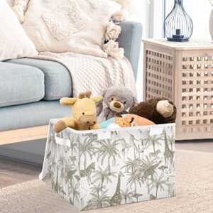 CaTaKu African Animals Storage Bins with Lids and Handles, Fabric Large Storage Container Cube Basket with Lid Decorative Storage Boxes for Organizing Clothes