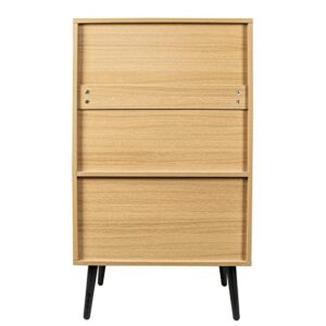 Angel Sar Soft Close Accent Cabinet, Buffet Sideboard Cabinet with 2 Drawers, Rattan Decorated Door, Adjustable Shelves, Dresser, Storage Cabinet for Dining, Living, Bedroom, Hallway