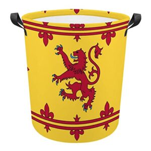 scotland scottish rampant lion large laundry basket hamper bag washing with handles for college dorm portable