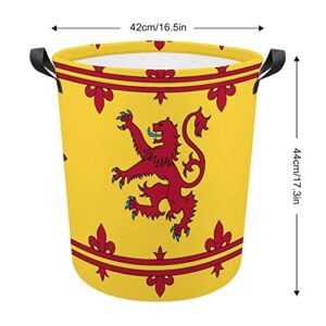 Scotland Scottish Rampant Lion Large Laundry Basket Hamper Bag Washing with Handles for College Dorm Portable