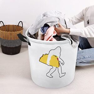 Bigfoot Taco Large Laundry Basket Hamper Bag Washing with Handles for College Dorm Portable