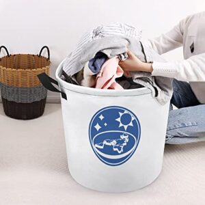 Flat Earth Large Laundry Basket Hamper Bag Washing with Handles for College Dorm Portable