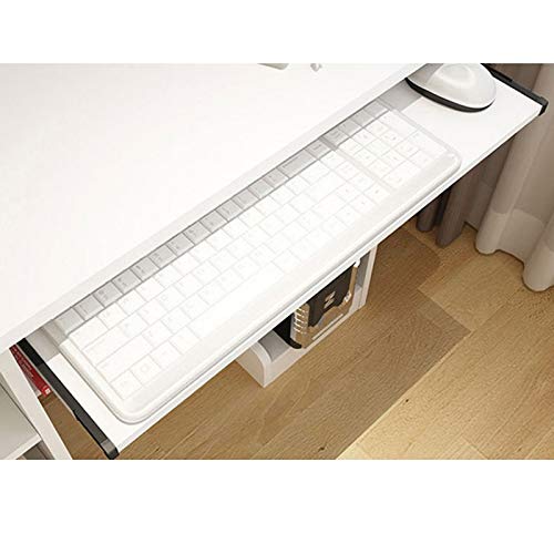 LIRUXUN Wood Desktop Computer Desk with Keyboard Tray PC Laptop Desk for Study Student Writing Table Home Office Work Furniture (Color : Black)