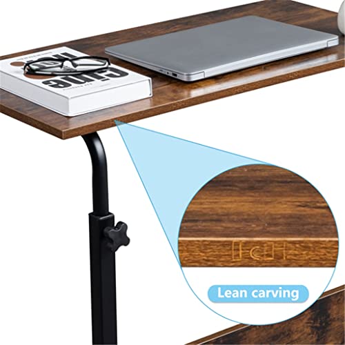 MJWDP Computer Desk Laptop Desk Rolling & Height Adjustable P2 15MM Chipboard & Steel Side Table with Baffle