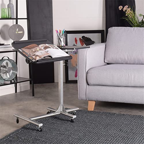 MJWDP Lifting Computer Desk Rolling Table Desk with Adjustable Height Laptop Notebook Swivel Desk with 5 Wheels Leg Table