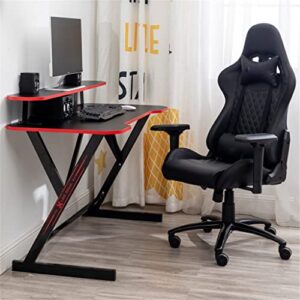 MJWDP Computer LaptopTable Style Computer Desk with 2 Tier Shelf Gaming Desk Writing Table for Home Office Studying Living Room