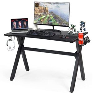 mjwdp computer desk with cup holder and headphone hook office workstation desk