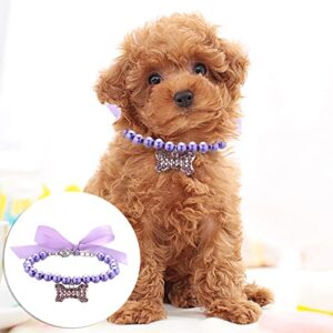 TTBDWiian Cute Collars for Cats Pet Pearl Collar for Small Pet Cat Dogs Collar Dog Bone Adjustable Pendant Jewelry Cat Bow Ties Collars Pack