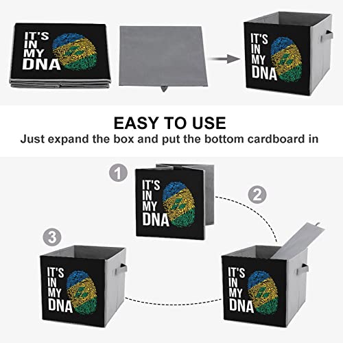 It's in My DNA Saint Vincent and Grenadines Flag Collapsible Storage Bins Cubes Organizer Trendy Fabric Storage Boxes Inserts Cube Drawers 11 Inch