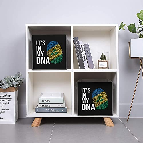 It's in My DNA Saint Vincent and Grenadines Flag Collapsible Storage Bins Cubes Organizer Trendy Fabric Storage Boxes Inserts Cube Drawers 11 Inch