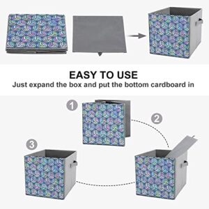 Volleyballs Colored Art Collapsible Storage Bins Cubes Organizer Trendy Fabric Storage Boxes Inserts Cube Drawers 11 Inch