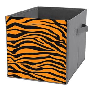 tiger stripes collapsible storage bins cubes organizer trendy fabric storage boxes inserts cube drawers 11 inch