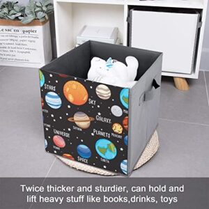 Solar System Planet Collapsible Storage Bins Cubes Organizer Trendy Fabric Storage Boxes Inserts Cube Drawers 11 Inch