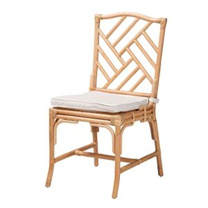 baxton studio rio modern bohemian natural brown rattan dining chair