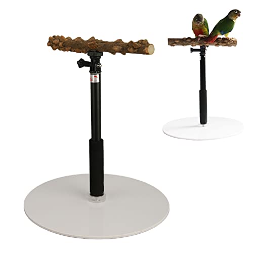 Bird Perches, 11.8in to 37in Height Adjustable Bird Wooden Branches, Acrylic and Pepper Wood Portable Detachable Parrot Play Stand, for Bird Perches Standing Sticks Exercise