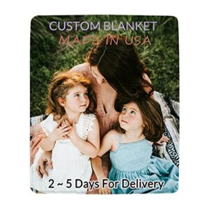 lacabin custom blanket with picture personalized blankets and throws customized blankets with photos customizable gifts for couples christmas birthday wedding anniversary, 1photo 80"x60"